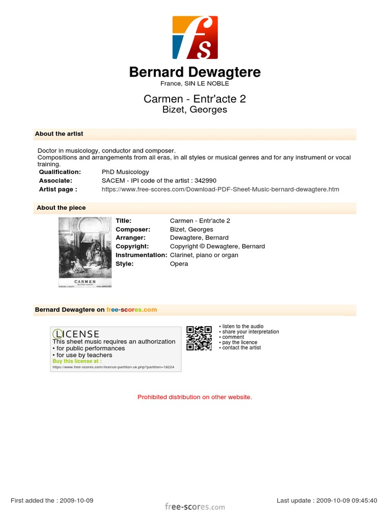 Carmen Act II Entr'act | PDF