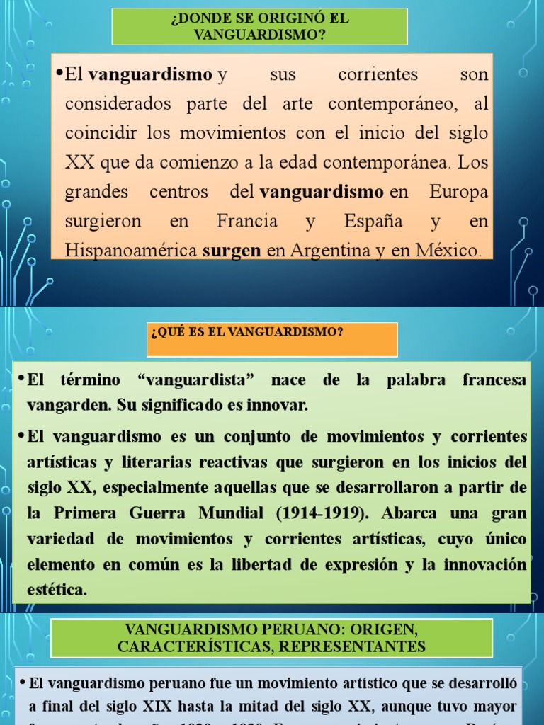 Donde Se Originó El Vanguardismo | PDF | Vanguardia | Las artes