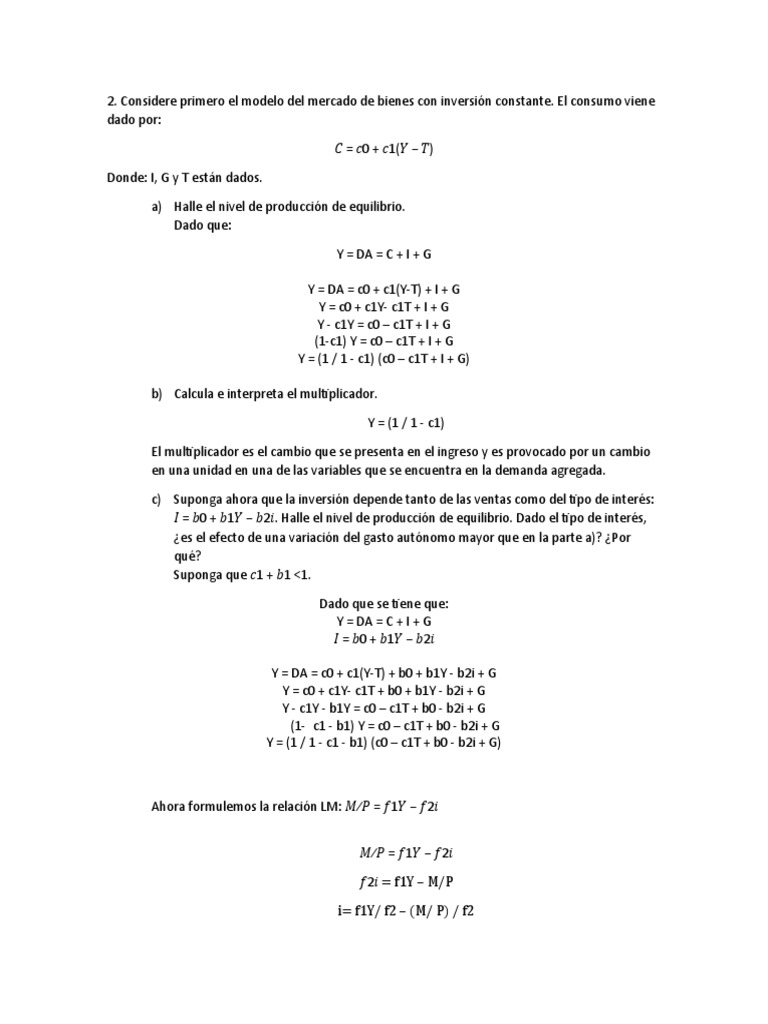 Gasto Autónomo y Producción de Equilibrio | PDF | Economias | Ciencias ...