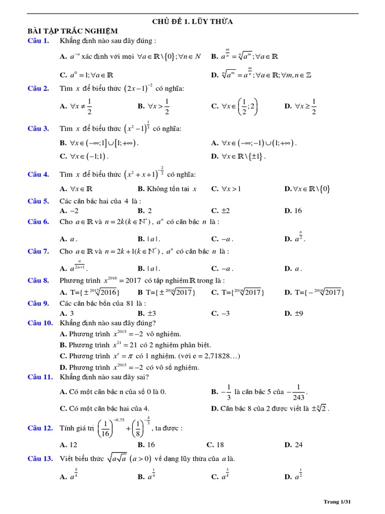 2.1 Luy Thua (De) | PDF