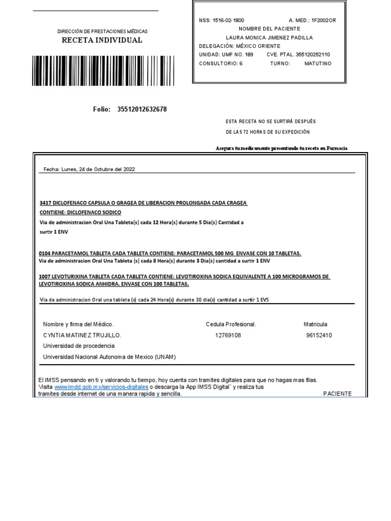 Justificante Imms | PDF | Medicina | Terapia