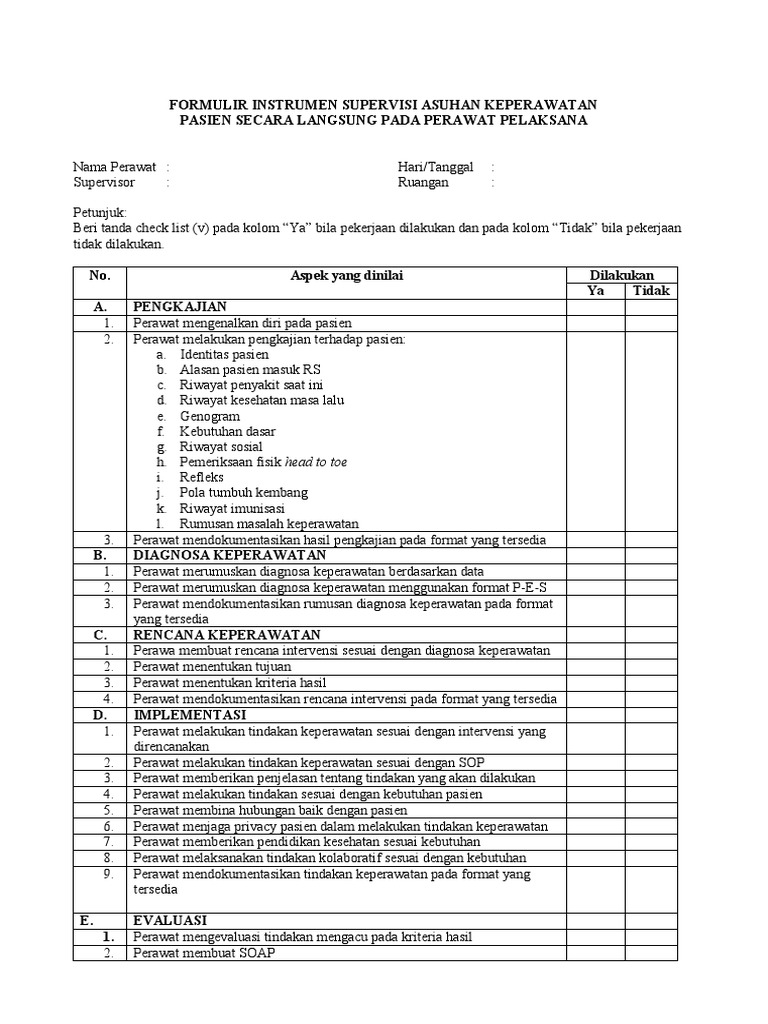 Form Supervisi | PDF