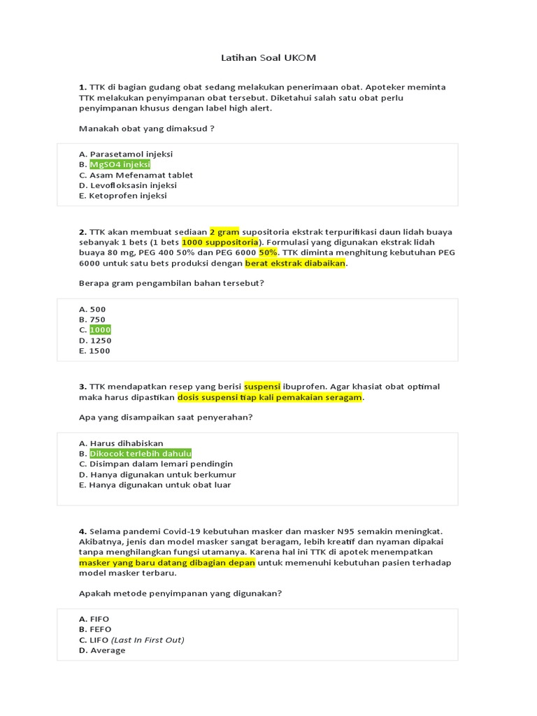 Soal E-Learning UKOM Jilid 1 | PDF