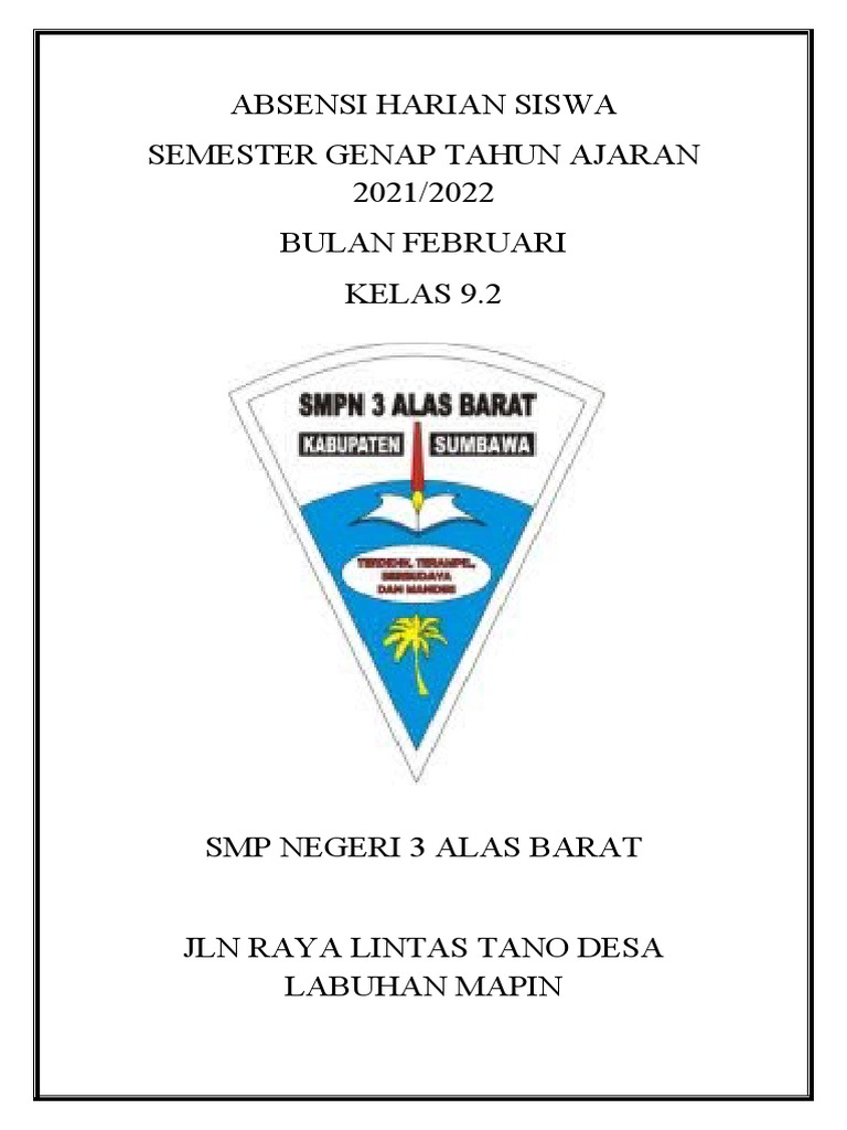 Cover Absensi Harian Siswa | PDF