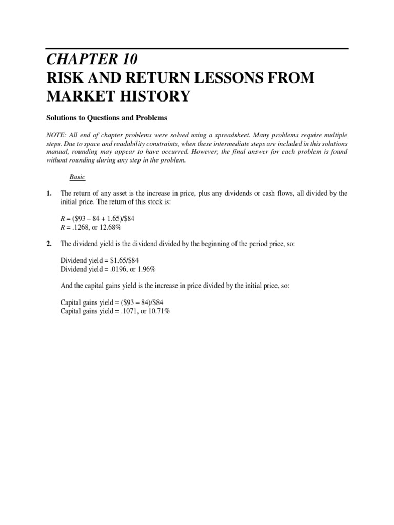 CHAPTER 10 - Questions and Problems | PDF | Standard Deviation | Variance