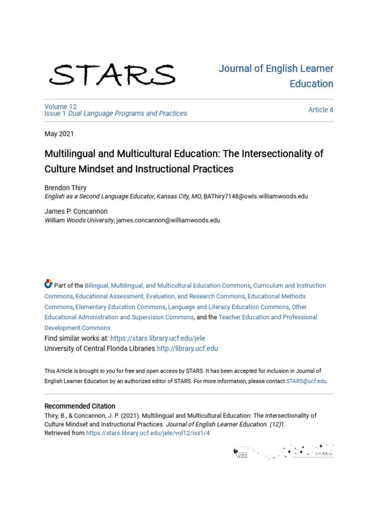 Multicultural Education Strategies for ELLs | PDF | Mindset | Teachers