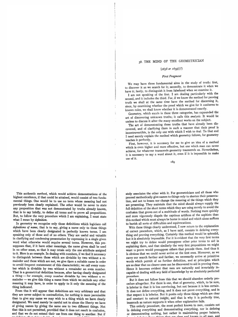 Pascal, Mind of The Geometrician, The and The Art of Persuasion 2 | PDF