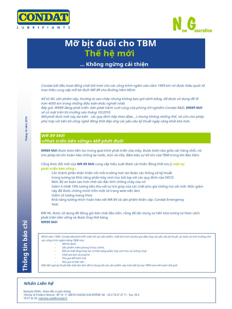 SDS OF CONDAT - WR89NewGeneration - En.vi | PDF