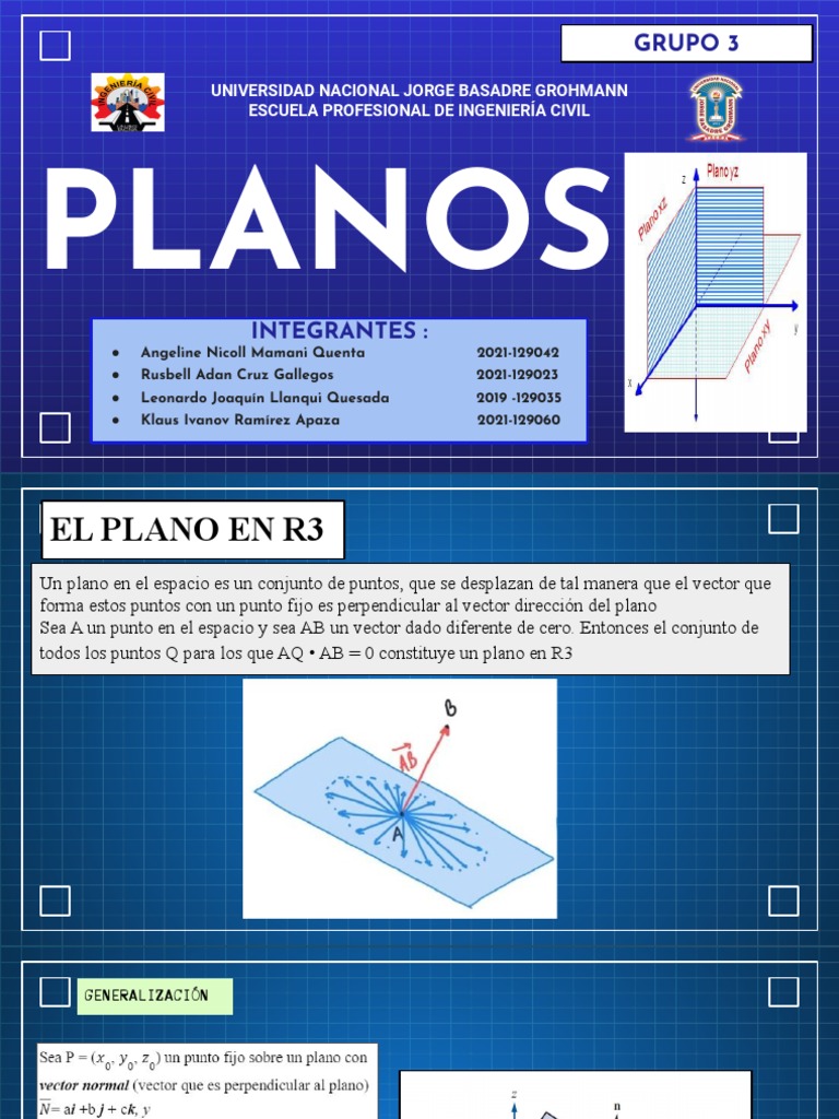Ecuaciones y Propiedades de Planos en R3 | PDF | Geometria plana ...