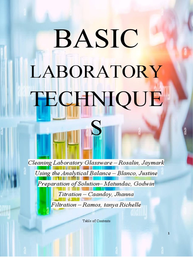 BASIC-LABORATORY-TECHNIQUES CIV216 Group | PDF | Titration | Chemistry