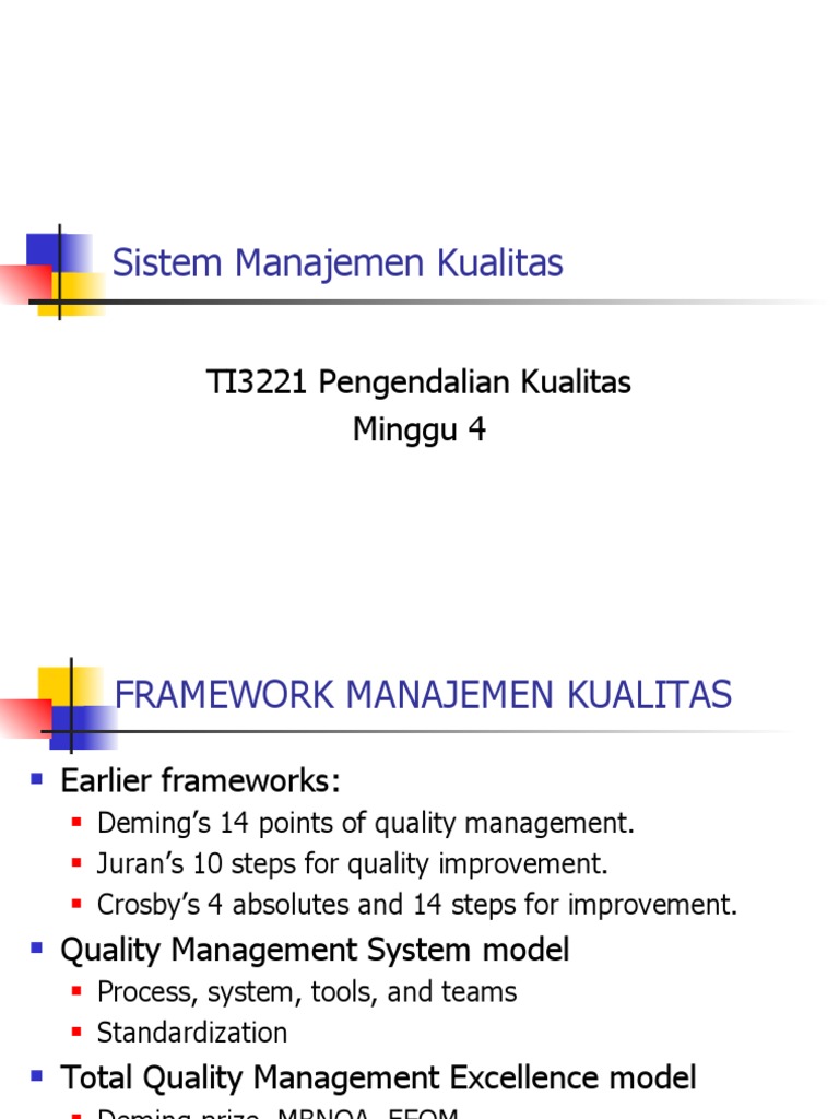 A Comprehensive Overview of Quality Management Frameworks and ...