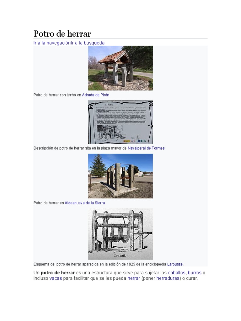 Potro de Herrar: Estructura y Uso | PDF | Ganado | Domesticación