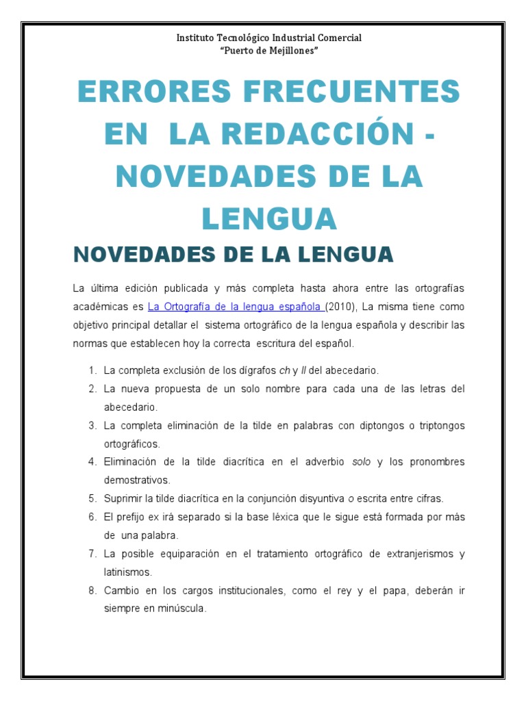 Errores Frecuentes en La Redacción | PDF | Alfabeto | Lengua española