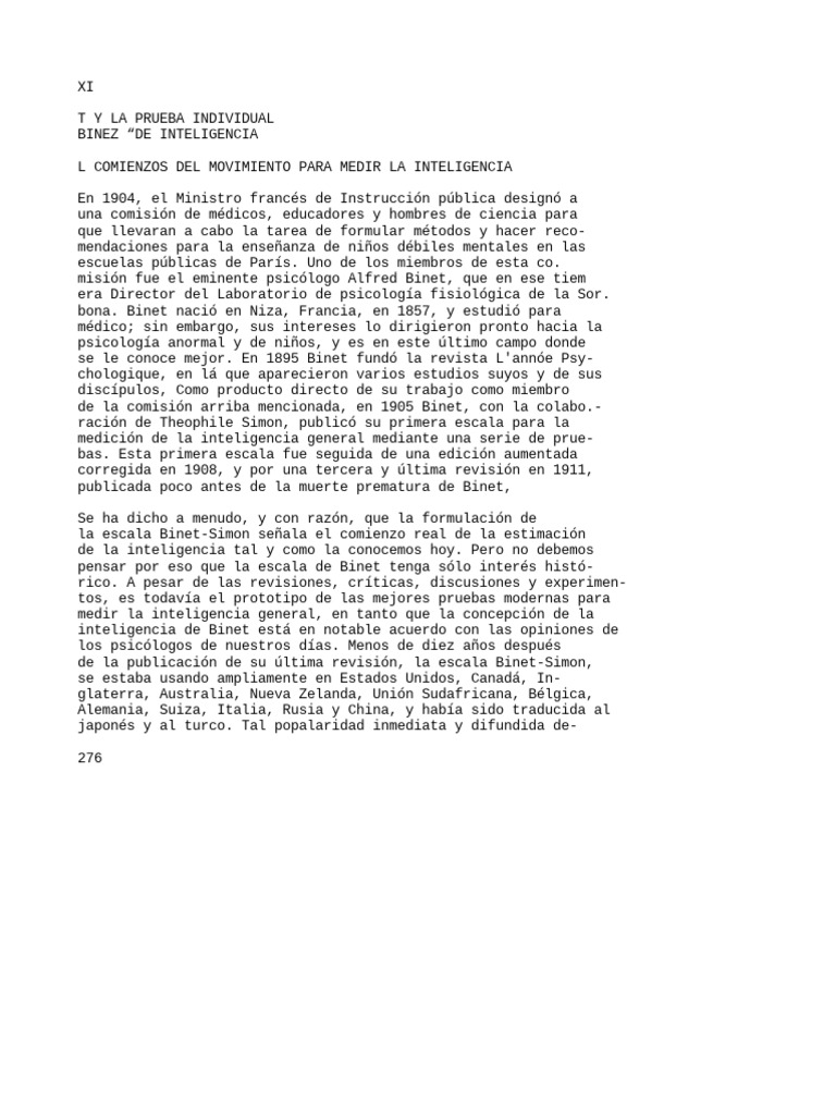 Historia del Test de Inteligencia Binet | PDF | Cociente de ...