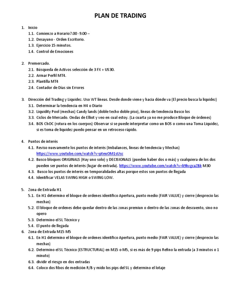 A Detailed Trading Plan Outlining a Disciplined Strategy for ...