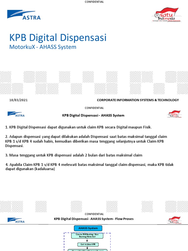 Juklak KPB Digital Dispensasi MotorkuX - AHASS System | PDF