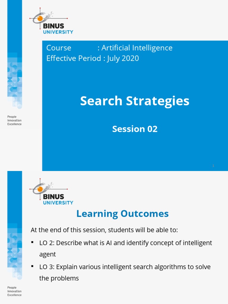 Session 2 - Search Strategies | PDF | Computer Programming | Algorithms