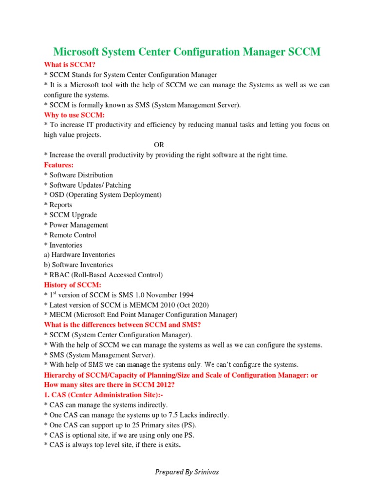 SCCM Material | PDF | Active Directory | Ip Address