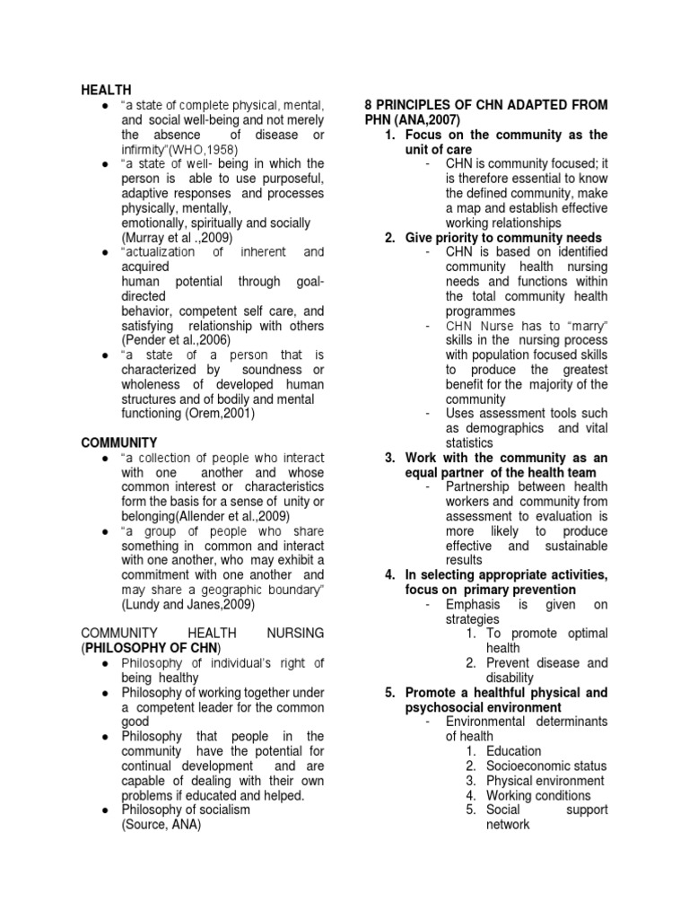 CHN Pointers | PDF | Nursing | Leadership