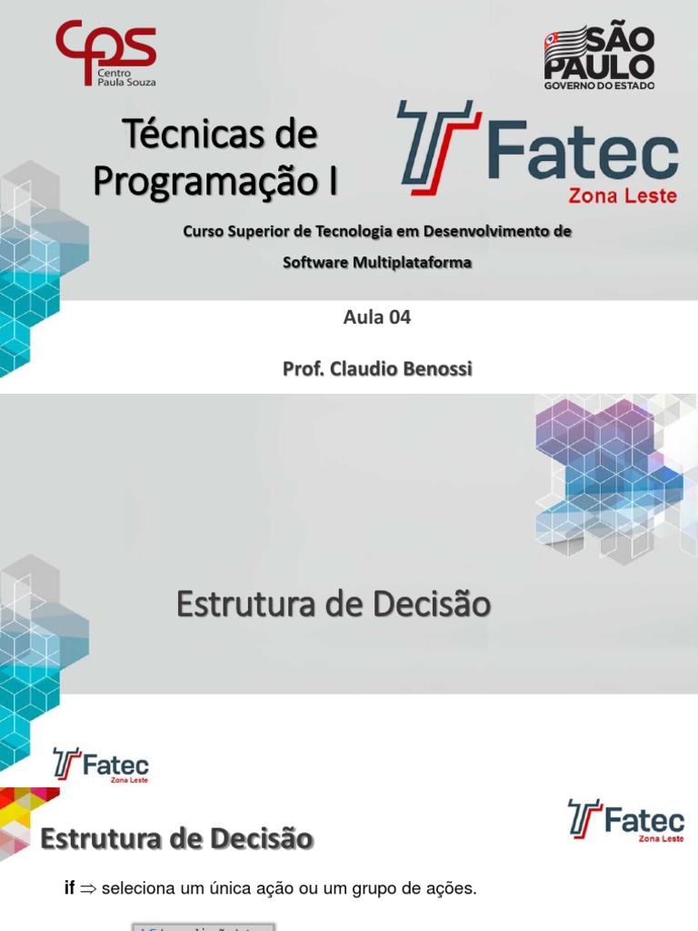 Aula Tecnica De Programacao 04 Pdf Classe Programação De Computadores Método