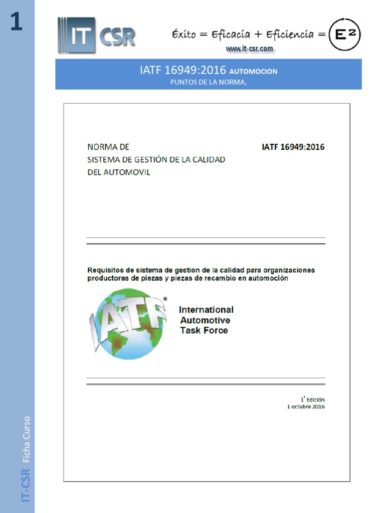 Ficha Iatf 16949-2016 | PDF