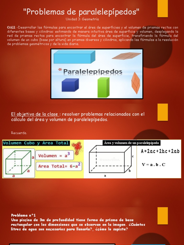 Área y Volumen de Paralelepípedos | PDF