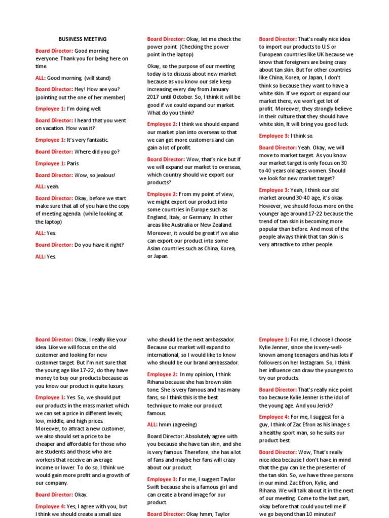 Business Communication Script | PDF | Brand