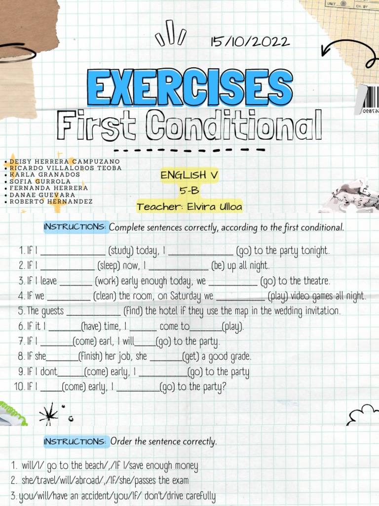 Exercises First Conditional | PDF