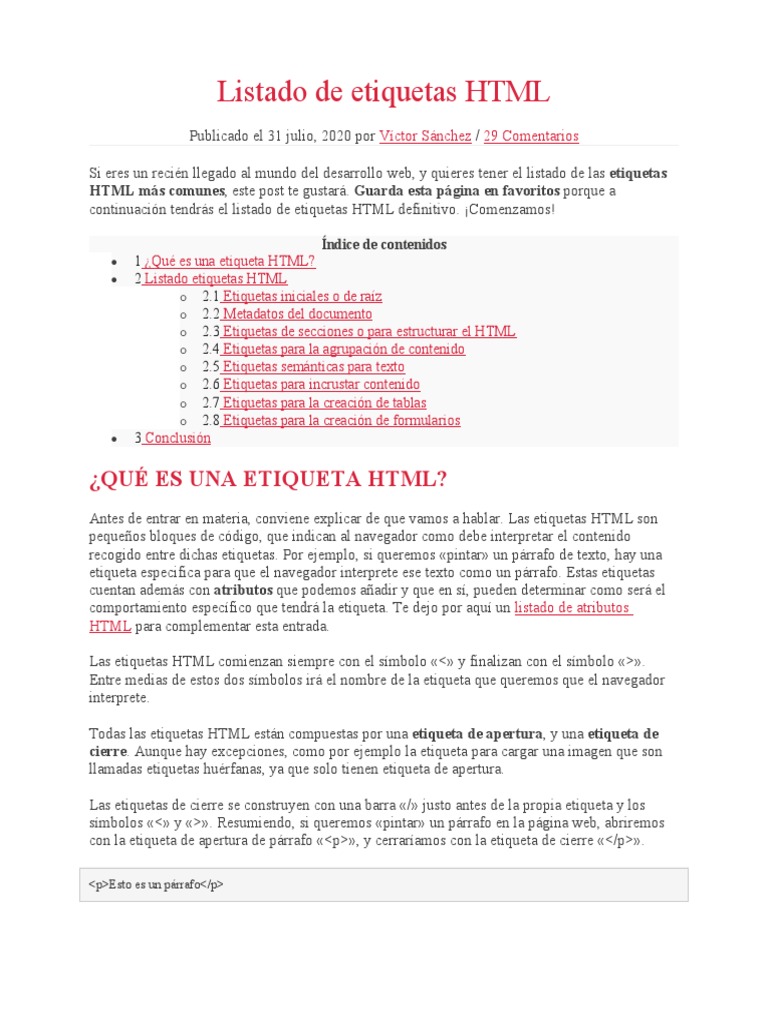 Codigos HTML | Descargar gratis PDF | HTML | Página web