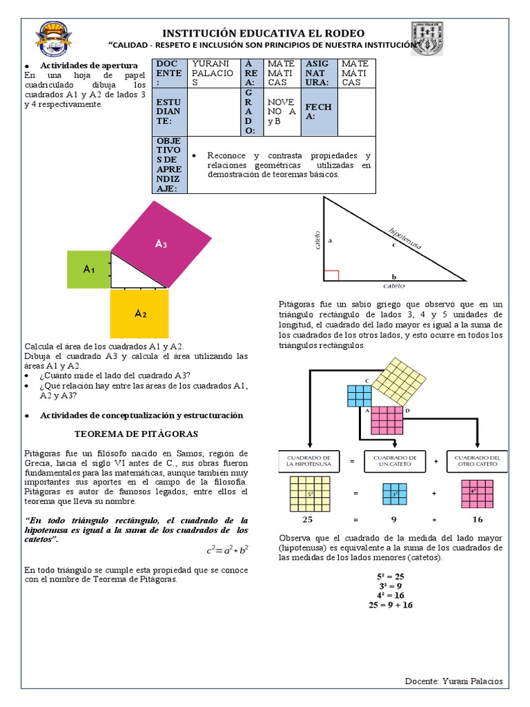 GUÍA 2 III PERIODO MATEMÁTICAS NOVENO A y B - YURANI | PDF | Triángulo ... GUÍA 2 III PERIODO MATEMÁTICAS NOVENO A y B - YURANI | PDF | Triángulo ...