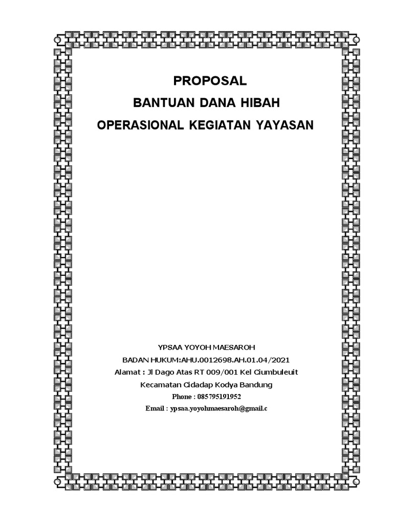 Contoh Proposal Dana Hibah | PDF