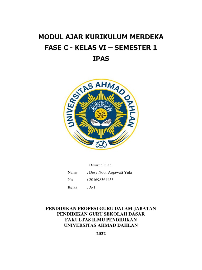 Modul Ajar4 - Desy Noor Argawati Yula | PDF | Karier & Perkembangan | Sains & Matematika