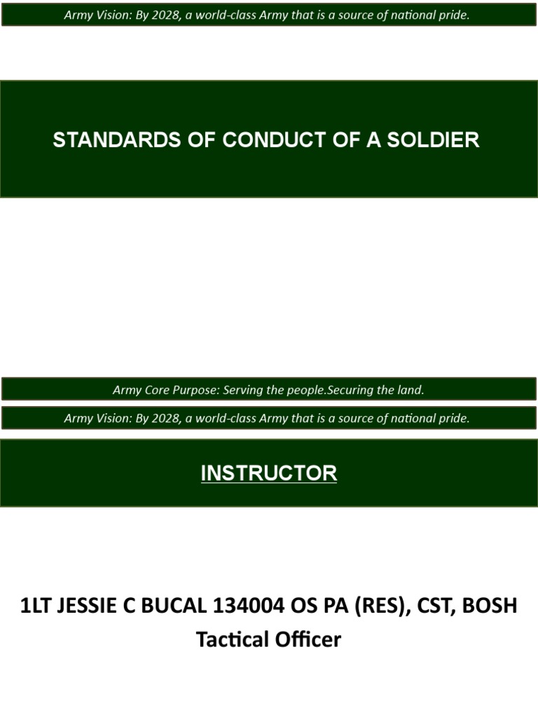 Standards of Conduct of A Soldier | PDF | Disciplines | United States ...