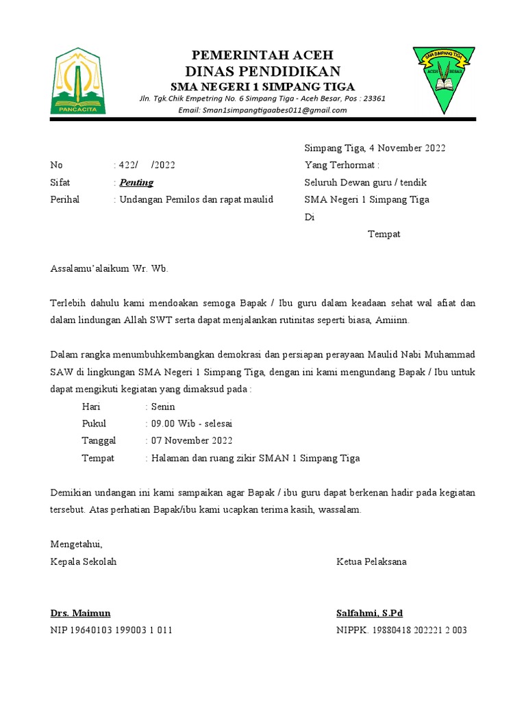 5 Undangan Pemilos | PDF