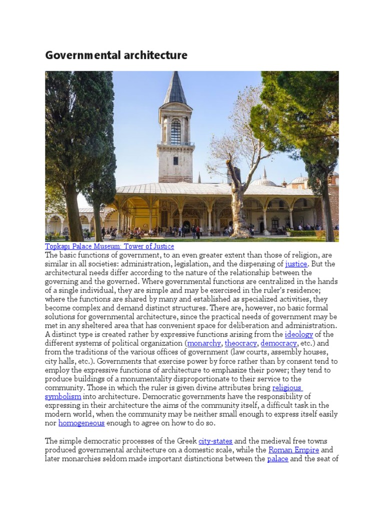The Architectural Needs of Government: Expressing Power, Tradition and ...