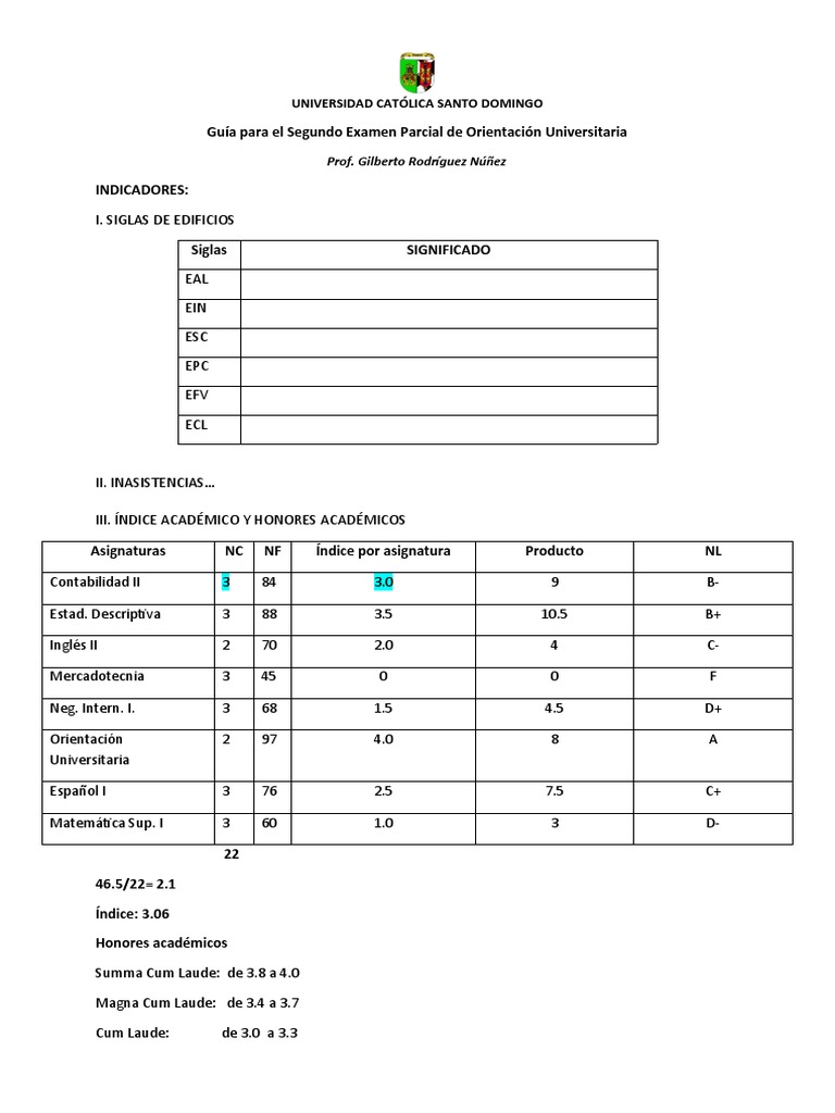 Guía 2do Parcial ORI-100 | PDF