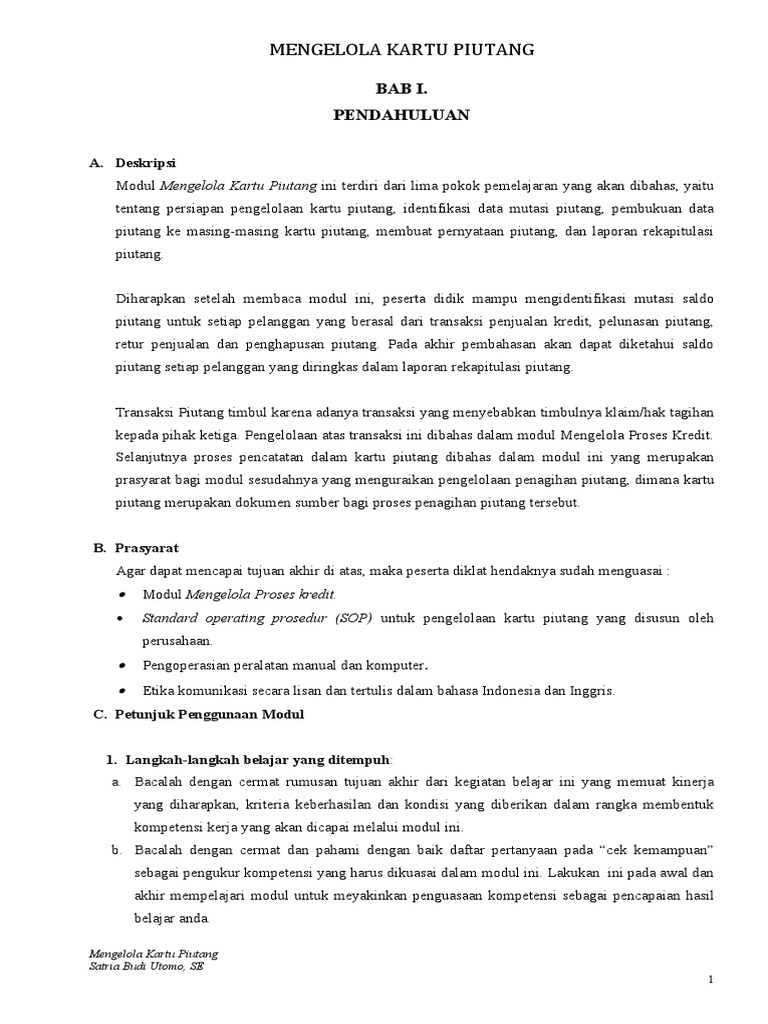 Modul Kartu Piutang | PDF