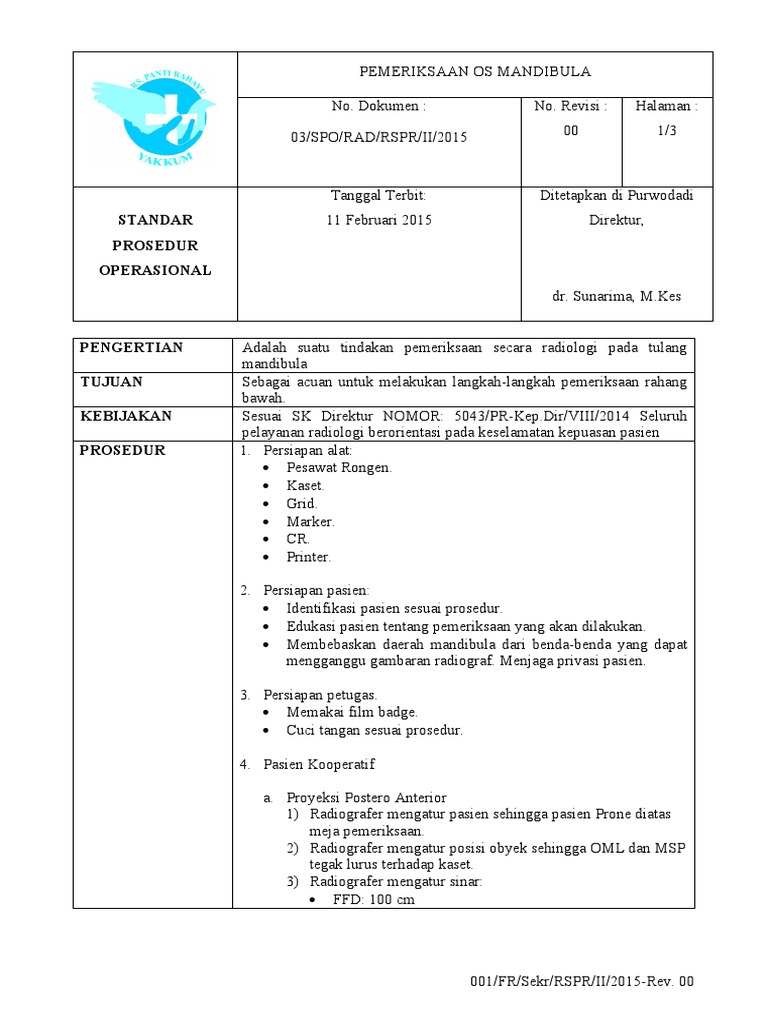 Prosedur Radiologi Mandibula | PDF