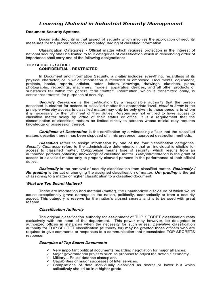 Document Security | PDF | Classified Information | Classified ...
