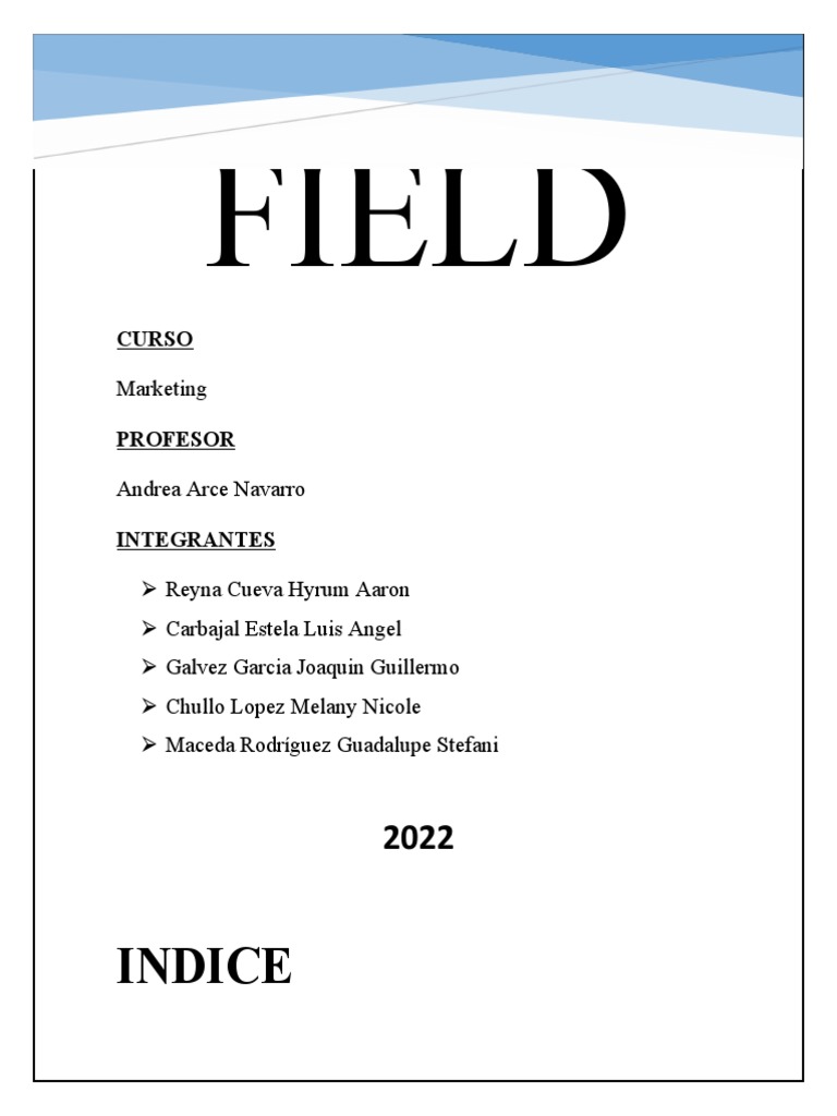 FIELD - Segundo Avance | PDF | Mondelez International | Economias