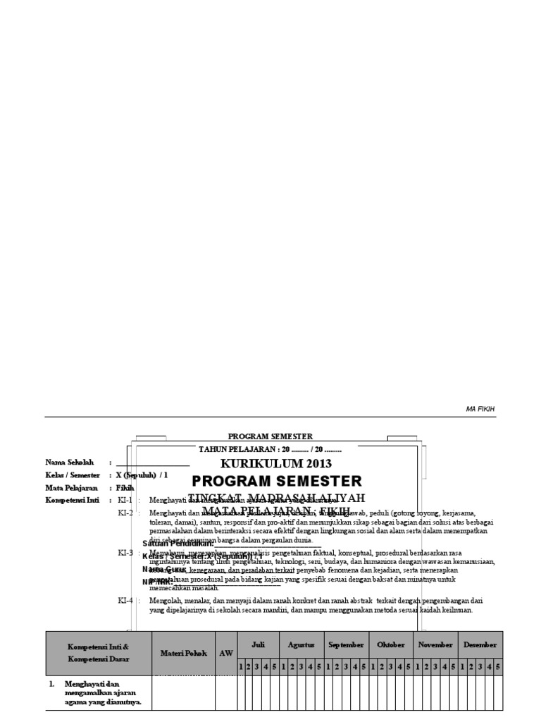 Promes Fiqih KLS X | PDF