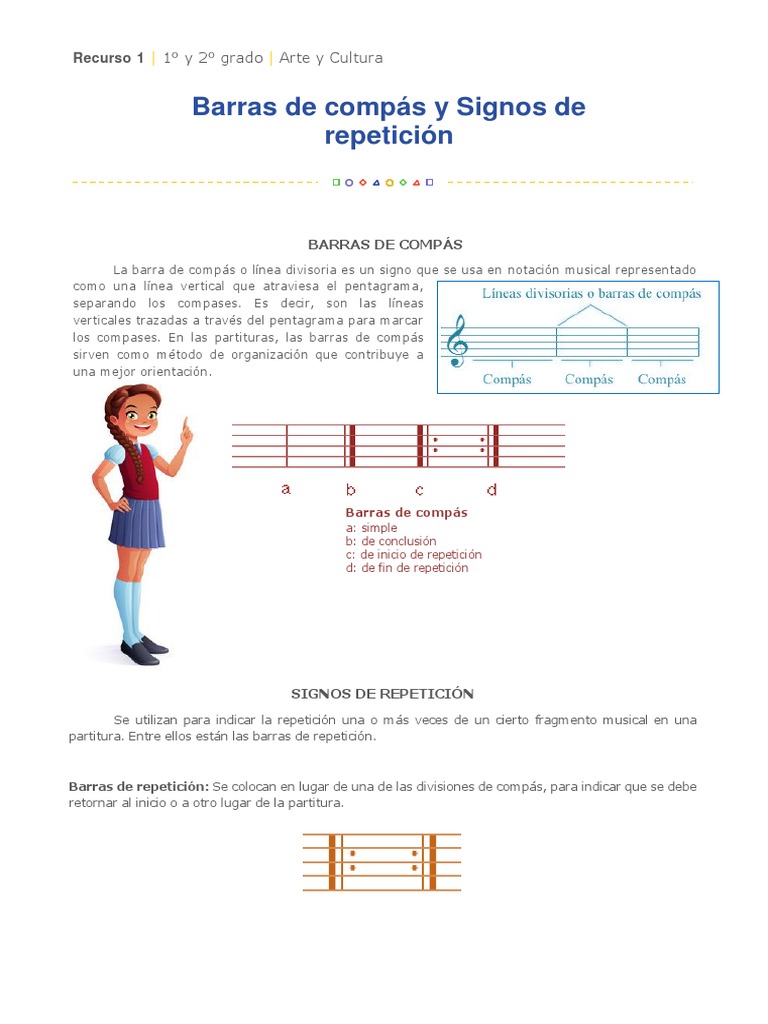 Barras de Compás y Repetición Musical | PDF | Comunicación escrita ...