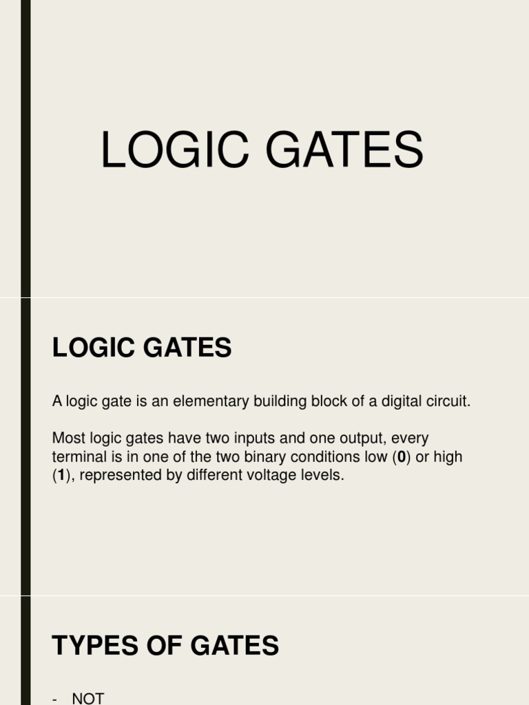 Overview of Logic Gates in Electronics | PDF | Teaching Methods ...