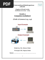 Worksheet - Grade 3 (ComputerSystem) | PDF | Central Processing Unit | Input/Output