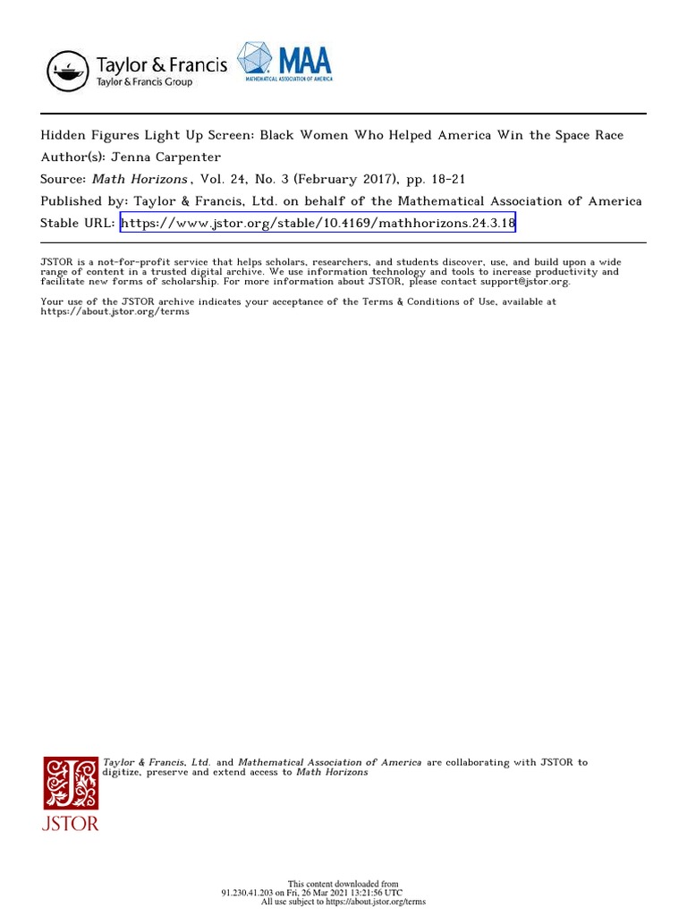 Interview With Writer | PDF | Hidden Figures | Katherine Johnson