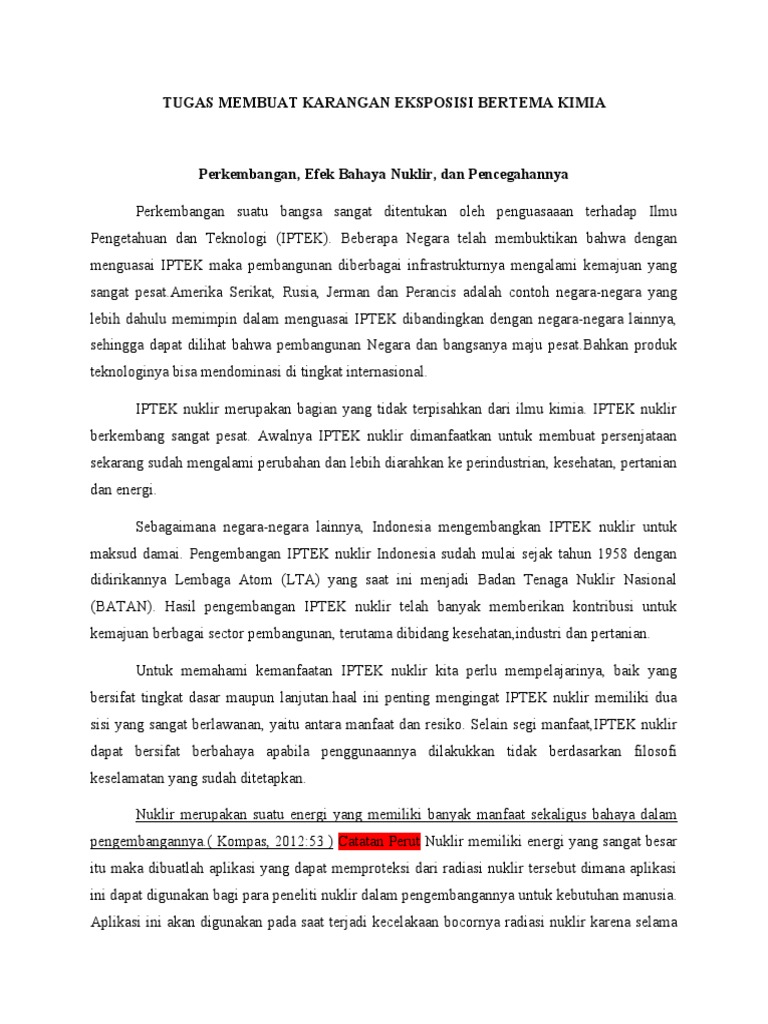 Karangan Eksposisi Bahasa Indonesia | PDF