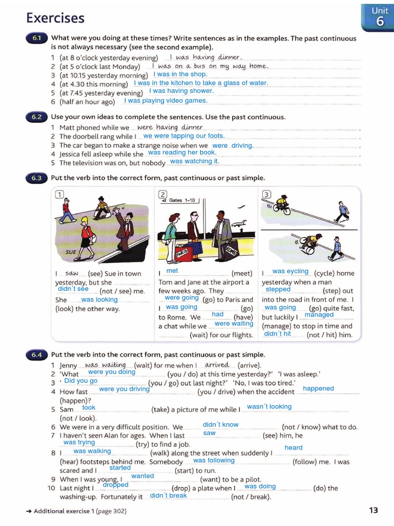 Past Continuous Exercises - Edison | PDF