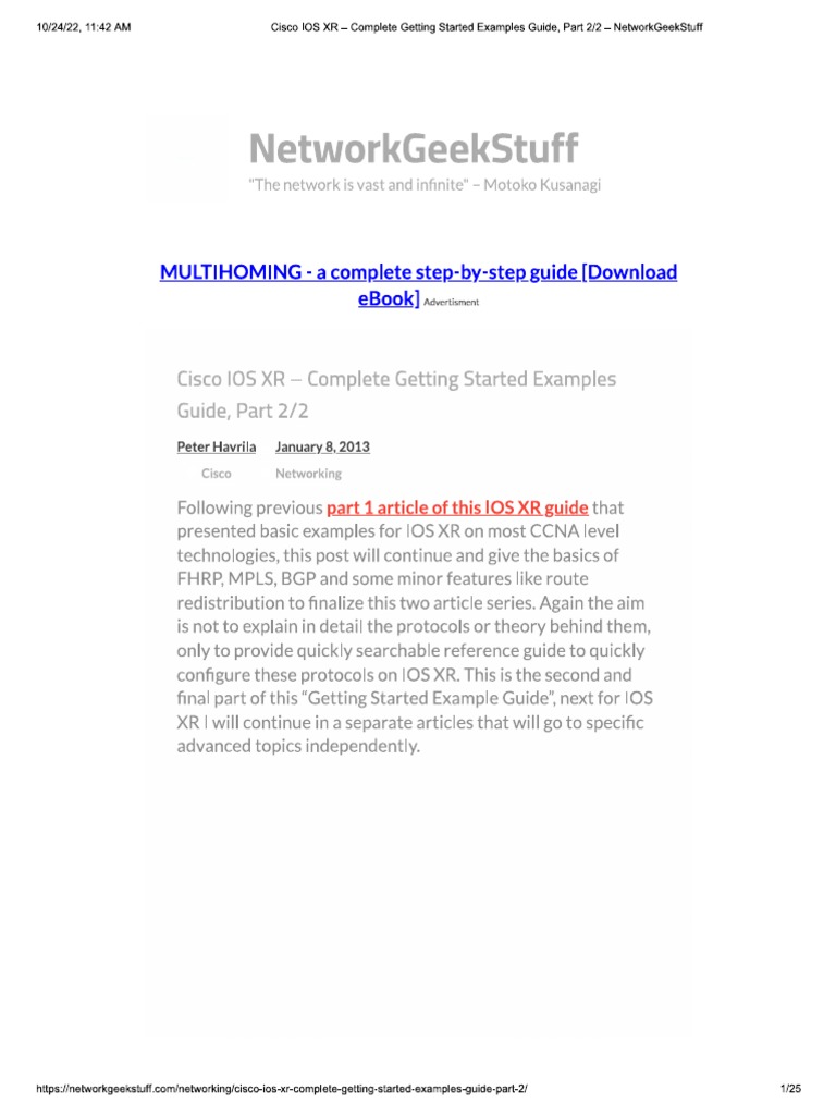 Cisco Ios Xr Complete Getting Started Examples Guide Part 2 Pdf 5989
