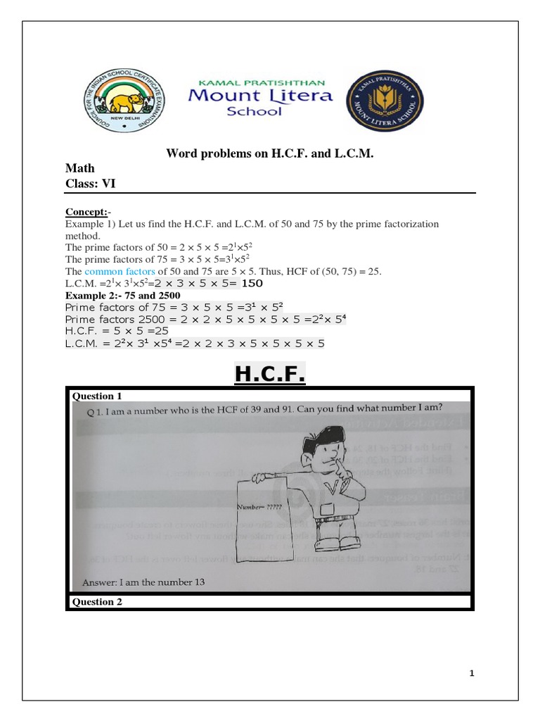 780 HCF And LCM Word Problems PDF