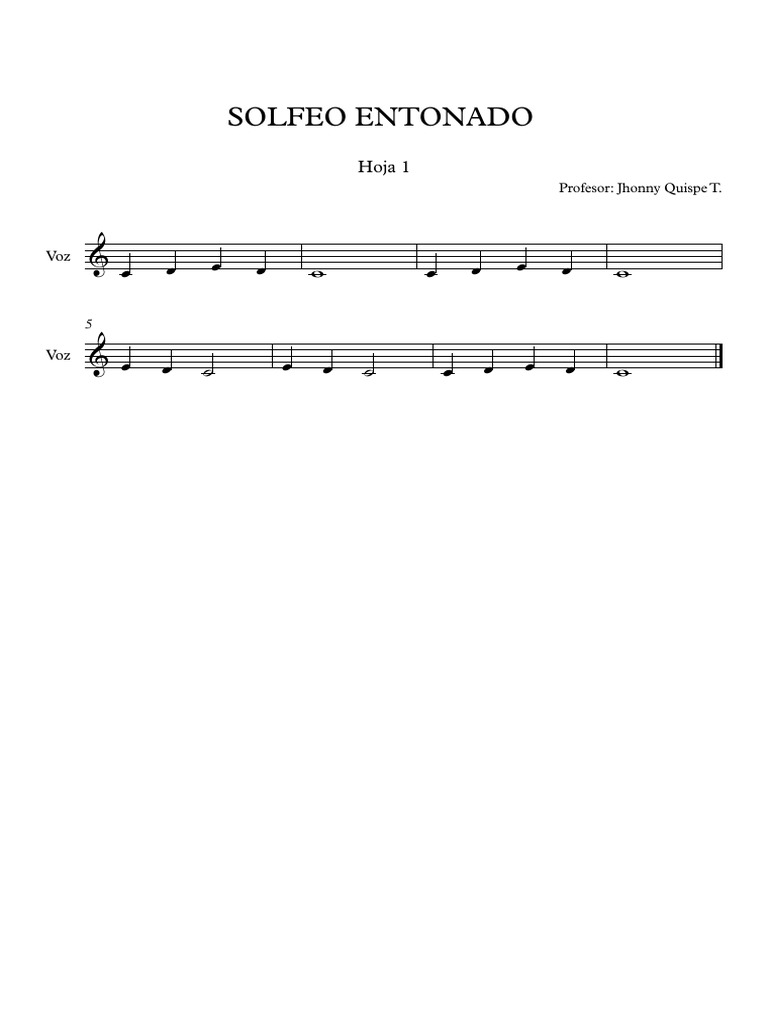 Solfeo Entonado 1 | PDF